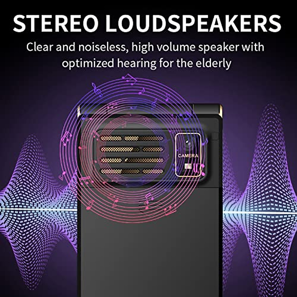 Senior Flip Cell Phone, 2.8 Inch Large Screen Audio Speaker LED Flashlight Elderly Phone for Home (Red)