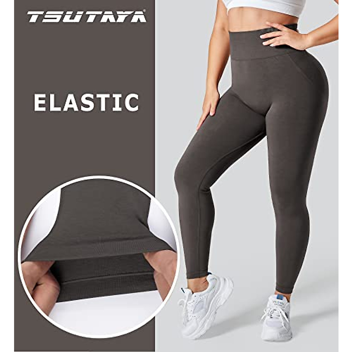 TSUTAYA Seamless Workout Scrunch Leggings for Women Butt Lifting Tummy Control Women's High Waisted Gym Yoga Pants