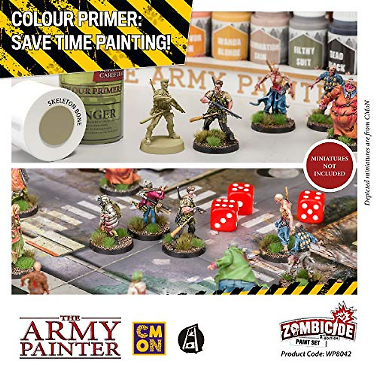 The Army Painter Zombicide 2nd Edition Core Paint Set, 20 Acrylic Paints, 1 Survivor and 1 Starter Brush for Cool Mini or Not Zombicide 2nd Edition Boardgame, Wargames Miniature Model Painting