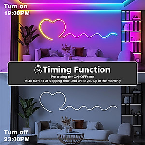 Led Neon Rope Lights 32.8Ft,Control with App/Remote,Flexible Rope Lights,Multiple Mode Led Neon Strip,IP65 Outdoor RGB Neon Lights Waterproof,Music Sync Gaming Led Neon Strip Lights for Bedroom Indoor