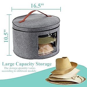 Hat Box,Hat Storage Box,Stackable Round Brim Hats Organizer Bag Container for Closet,Travel Hat Boxes for Women,Collapsible Cowboy Hat Organizer,Stuffed Animal Toy Storage,FoldableTravel Cap Boxes