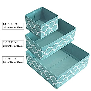 Cube Storage Bins 11x11 inches and Clothes Drawer Organizer(Blue)