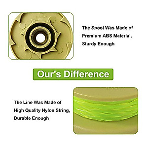 THTEN 0.080" 11ft Replacement Trimmer Spool Compatible Ryobi One Plus AC80RL3 for Ryobi 18v, 24v, and 40v Cordless Trimmers (6 Pack)