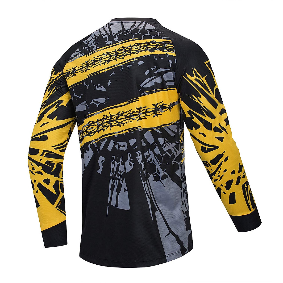 Cycling Jersey Men's Mountain Bike Motocross Jersey Long Sleeve MTB T-Shirt Downhill Tops Sports Racing Blouse Yellow L