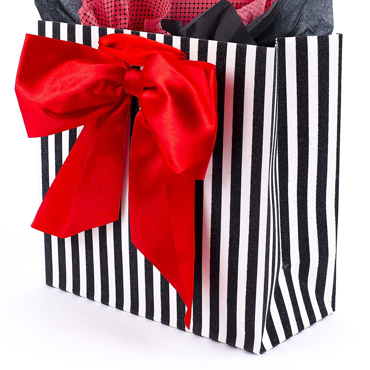 Hallmark Signature 10" Large Gift Bag with Tissue Paper (Red Bow) for Birthdays, Valentine's Day, Sweetest Day and More