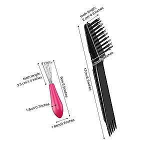 4 Pieces Hair Brush Cleaning Tool Comb Cleaner Brush Hair Brushes Cleaner Comb Mini Hair Brush Comb Cleaning Brush Hair Brush Cleaner Tool for Removing Hair Dust Home Salon Use (Pink Plastic Handle)