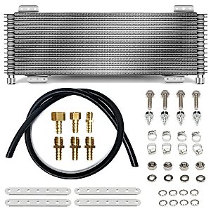 Piodelo 40k Transmission Oil Cooler Kit Compatible with Heavy Duty 40,000 GVW Max with Mounting Hardware, Towing Applications and Advanced Cooling Protection Replace# LPD47391 47391