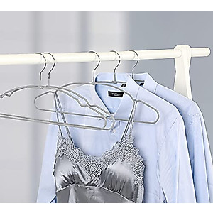 TOPIA HANGER Metal Hangers 20 Pack, Non Slip Clothes Hangers Space Saving, Heavy Duty Rubber Coated Wire Hanger for Coat, Shirt, Dress, Pants-Grey, CT12G