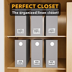 SpaceAid 6 Pack Bed Sheet Organizers and Storage, Foldable Sheet Organizer with Window for Linen Closet, Sheets Set Folder Keeper for Queen & King Size Bedding Storage (Gray)