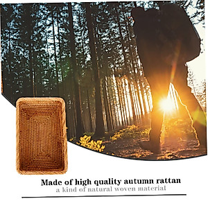 Zerodeko Organizer Rectangular Storage Basket Seagrass Storage Baskets Woven Storage Baskets Rattan Storage Basket Rattan Organizer Bins Seagrass Organizers Storage Box Wicker Sundry 1pc