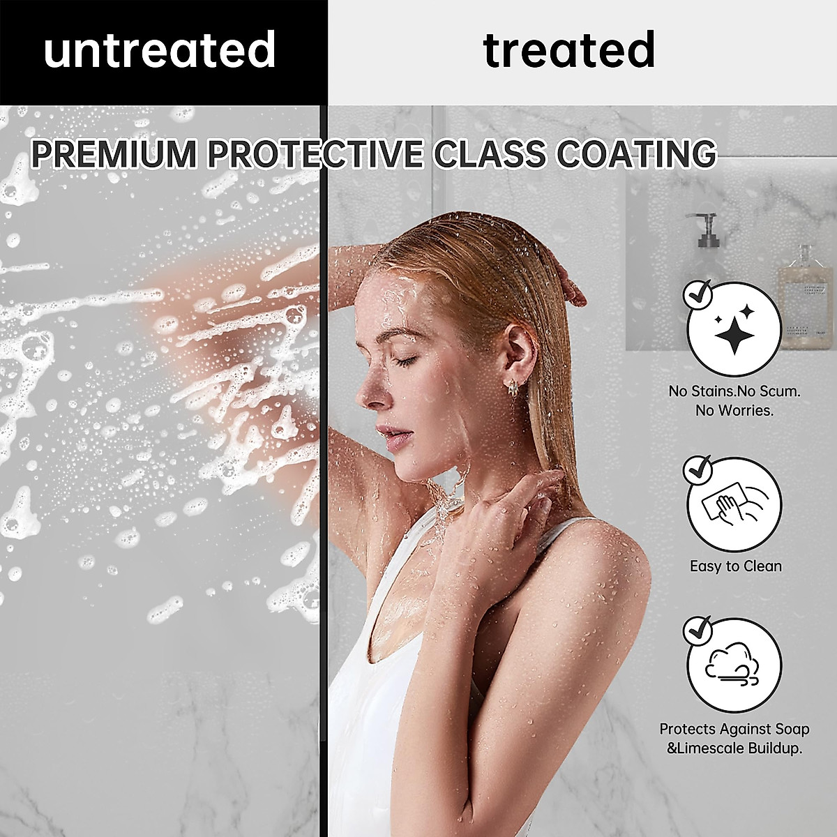 Frameless Sliding Shower Door 56-60 in W x 75 in H,Frameless Shower Door with 5/16" (8mm) Clear Tempered Glass,Silent Soft-Close Design,Brushed Nickel