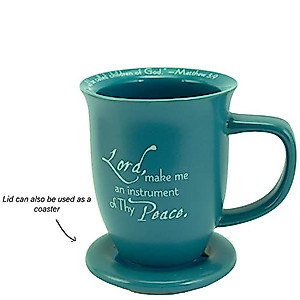 Abbey Gift Ceramic St. Francis Mug and Coaster Set, 4 by 4.38",56472T