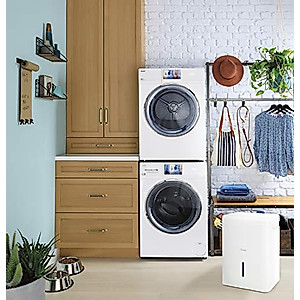 Haier 50 Pint Portable Dehumidifier with Pump, Perfect for Bedroom, Basement & Garage, Ideal for High Humidity or Wet Areas, Built-in Pump, Energy Star Certified, White