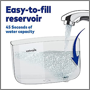 Waterpik Sidekick Portable Water Flosser, Perfect for Travel & Home, ADA Accepted, White/Chrome WF-04