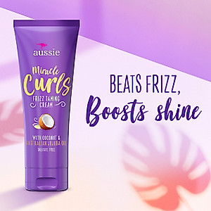 Aussie Miracle Curls Frizz Taming Curl Cream With Coconut & Jojoba Oil, 6.8 oz