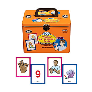 Super Duper Publications| 400 American Sign Language (ASL) Flash Cards Fun Deck | Educational Learning Resource for Children