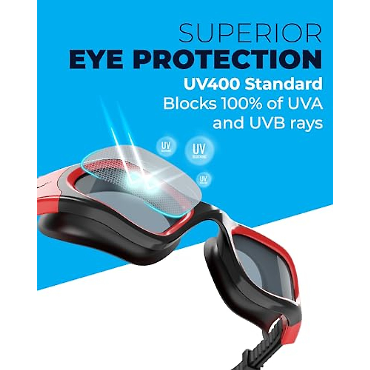 AqtivAqua Transition Swim Goggles Swimming Goggles for Adult Men Women Kids 6-14 Youth Girls Boys Childrens DX-H (All White frame, Silver case, Photochromic lens)