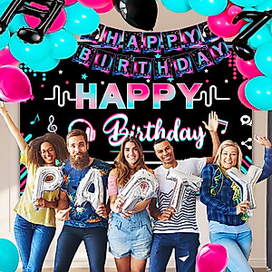 Music Party Supplies,155pcs Music Birthday Party Decorations & Music Tableware Set- Music Plates Cups and Napkins Tablecloth Balloons Backdrop etc...