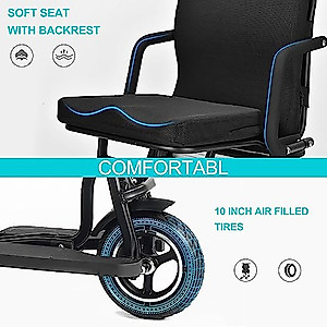 MotoTec Folding Mobility Electric Trike 48v 700w Dual Motor Lithium Black, 42x22x33 Inch, MT-FOLD-TRK-700