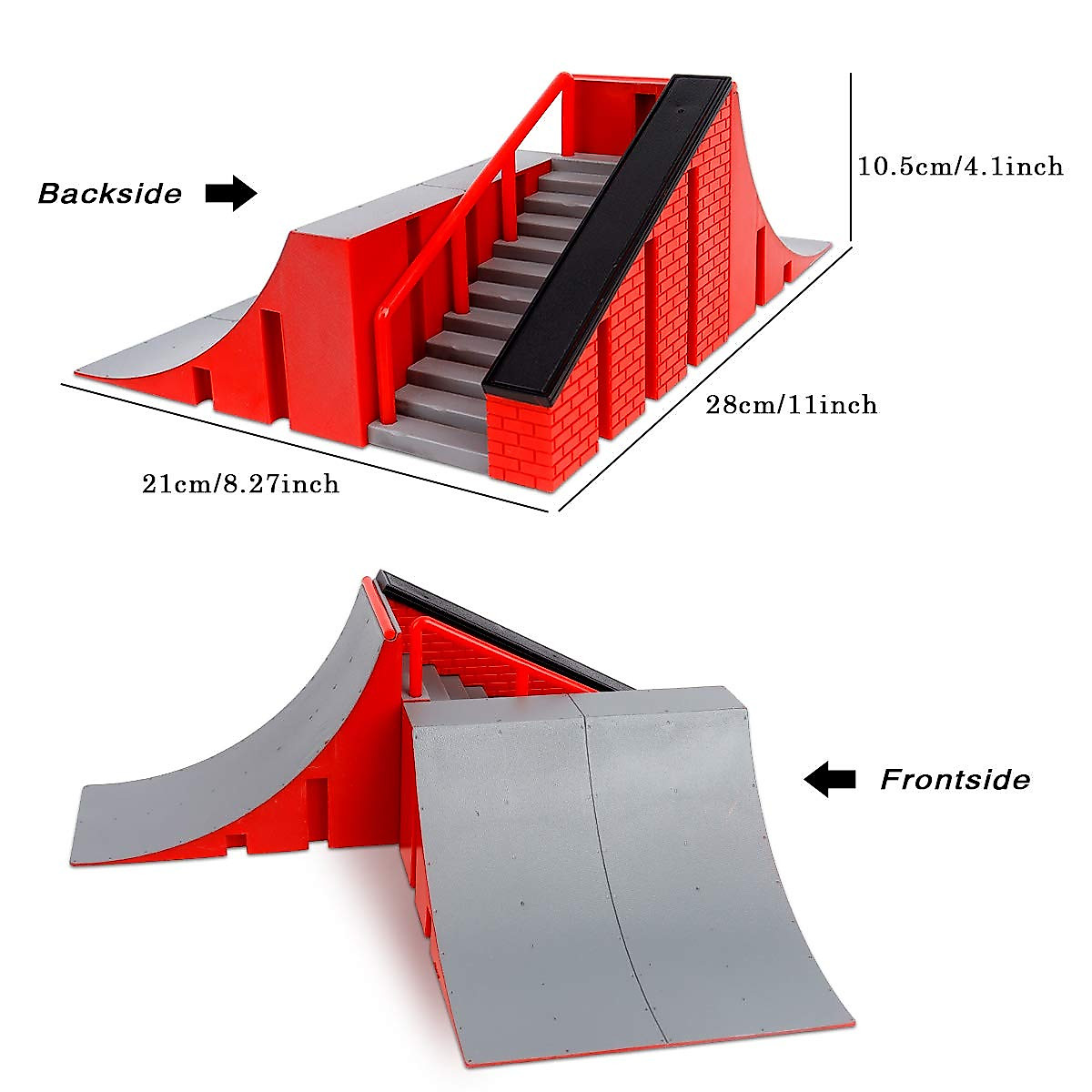 KETIEE Mini Finger Skateboard and Ramp Accessories Set, Skate Park Deck Truck Board Ramp Kit with Finger Skateboards, Fingertip Movement Party Game Toy for Kids (A)