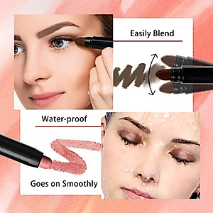 Oillase 12 PCS Eyeshadow Stick Sets with Smudge Proof Eyeshadow Primer Base, Waterproof Glitter Eyeshadow Pen with Soft Brush, Cream Eye Shadow Stick Makeup, Shimmer and Matte Eyeshadow Pencil Crayon