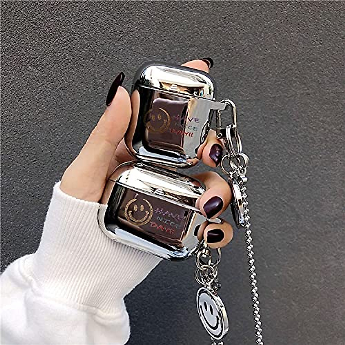 Airpod Pro Case, YohokGo Cute Hard Airpods Accessories Protective Cover Case Portable & Shockproof Girls Women Men with Keychain Compatible with Airpods Pro Charging Case