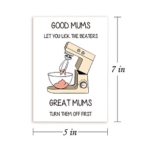 HEALSLA Funny Mothers Day Card, First Mother's Day Gifts for Wife Mom from Daughter Son, Lick The Beaters Great Mums Turn Them Off First, Birthday Gifts for Mom from Husband with Envelope