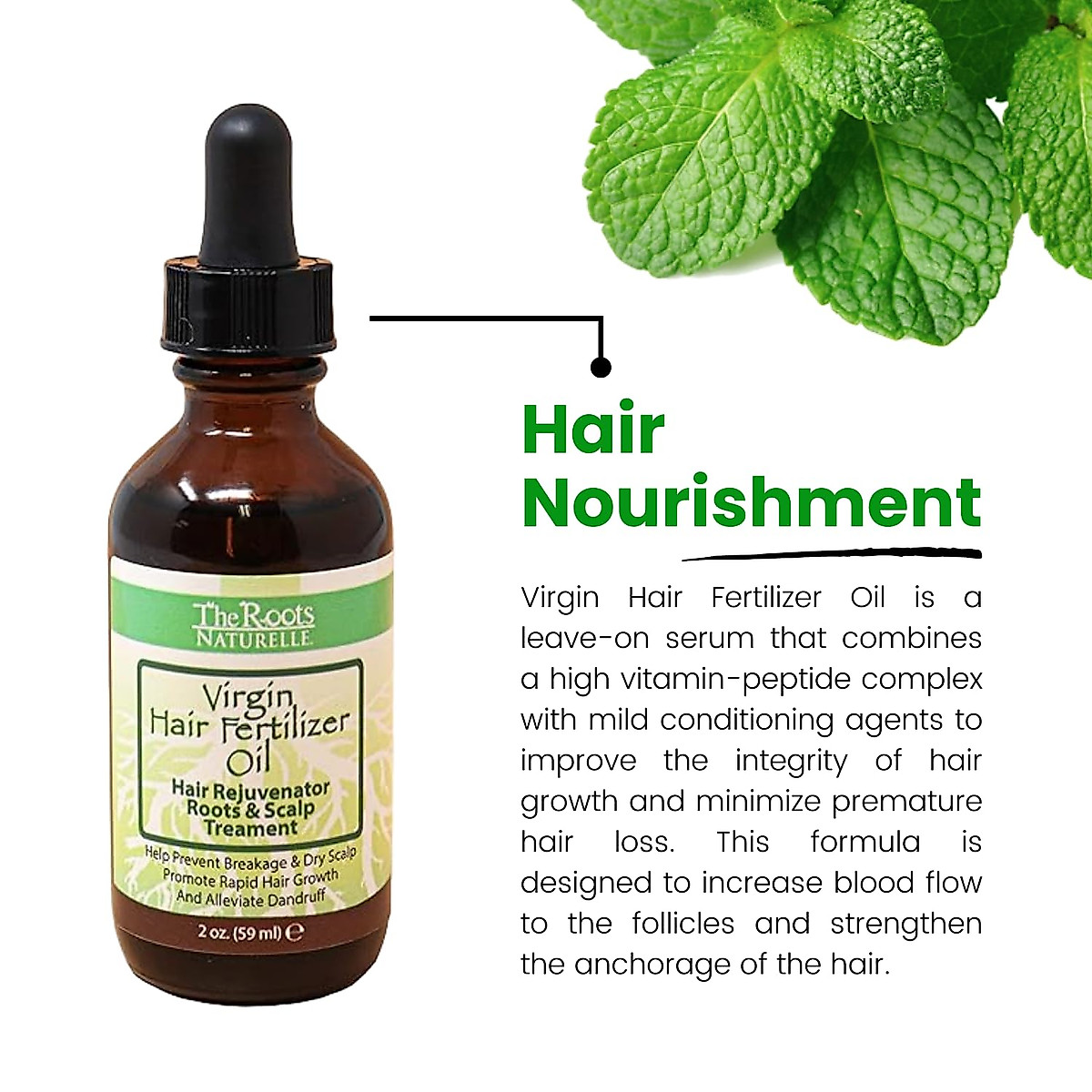 Virgin Hair Fertilizer Oil (2 Pack) - Roots and Scalp Treatment for Thinning or Breaking Hair | Enriched with Jamaican Black Castor Oil