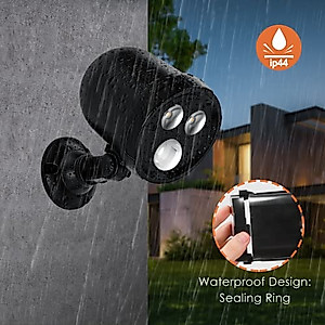 Pwysara LED Outdoor Spotlight - 300 Lumen Battery Operated Motion Sensor Light - Waterproof Outdoor Security Light - Outdoor Spotlight for House, Garage, Yard & Garden Path