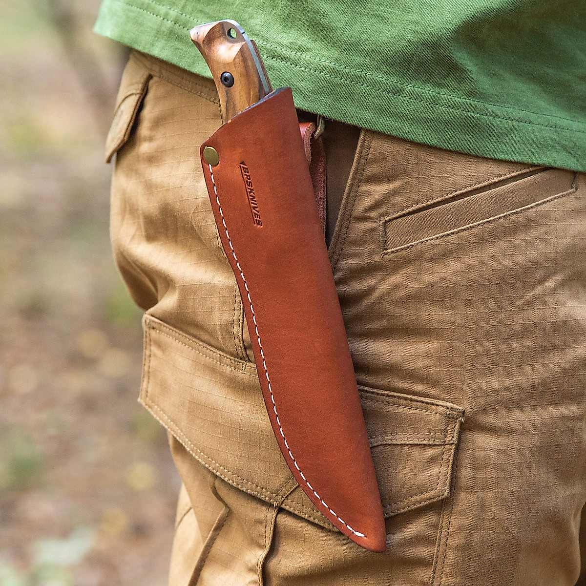 BPS Knives Belt Knife Sheath - Leather Sheath for Fixed Blade Knife - Outdoor, Hunting, Bushcraft, Camping Fixed Blade Knives - Leather Case with Belt Loop Clip