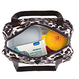 PackIt Freezable Hampton Lunch Bag, Wild Leopard Gray, Built with EcoFreeze Technology, Collapsible, Reusable, Zip Closure with Front Pocket and Shoulder Straps, Perfect for Tweens and Adults