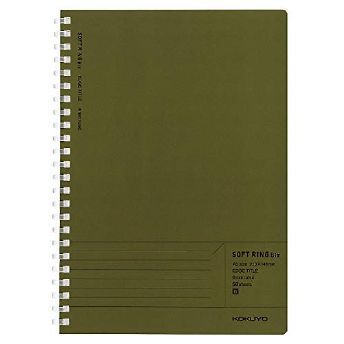 Kokuyo Soft Ring Notebook Biz - A5-50 sheets - Line Ruled 6 mm - Green (Pack of 2)