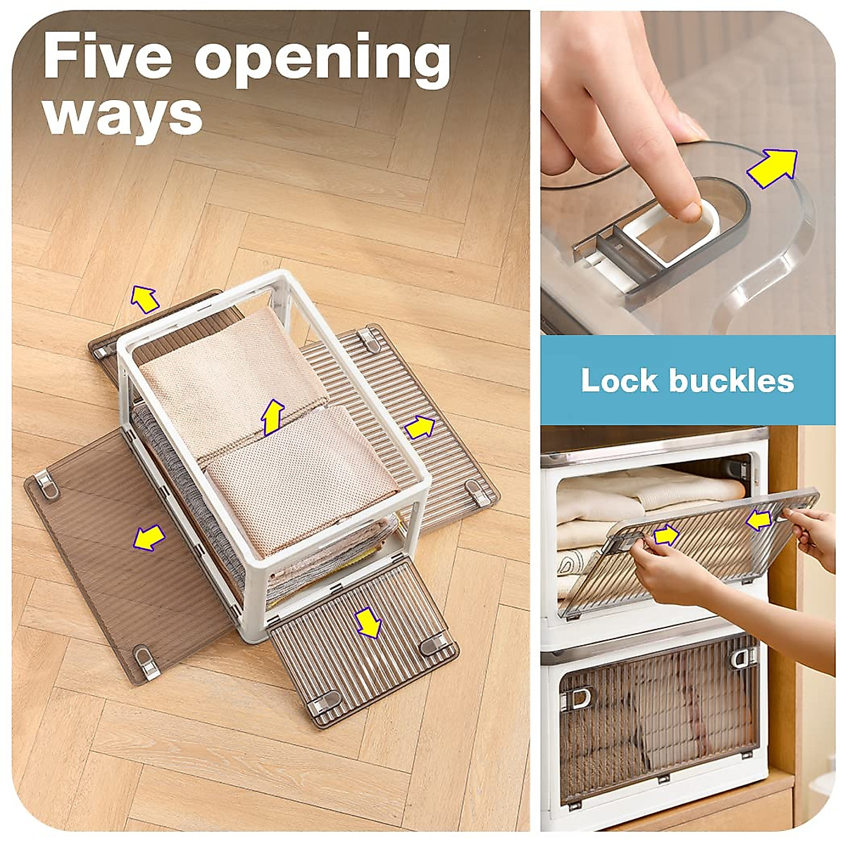 Large Closet Organizers and Storage Bins, 138 Qt Clothes Organizer, Stackable Clear Plastic Storage Bins with Wheels, Dorm Room and Home Essentials for Clothes Storage, Toy Storage, 2 Pcs（Each 69 Qt）