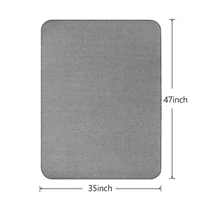 Office Chair Mat for Hardwood & Tile Floor, Under Desk Chair Mat for Hard Floor, Computer Gaming Rolling Chair Rug, Large Anti-Slip Floor Protector Carpet for Home Ofiice - 48"x36"- Light Grey