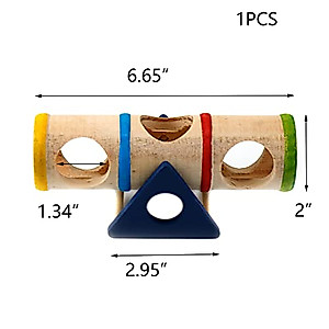 HNGSON Hamster Tunnel Toy Small Pets Seesaw Tunnel Toy Wooden Exercise Toy 75mm/2.95" Length