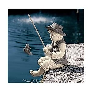 Frank the Fisherman statue home garden boys boy sculpture (The Digital Angel)
