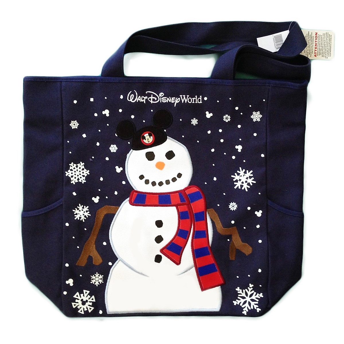 Disney Parks Walt Disney World Mickey Snowman Holiday Tote Bag