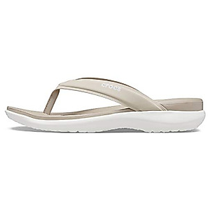 Crocs Capri V Sporty Flip Flops | Sandals for Women, Cobblestone, 11