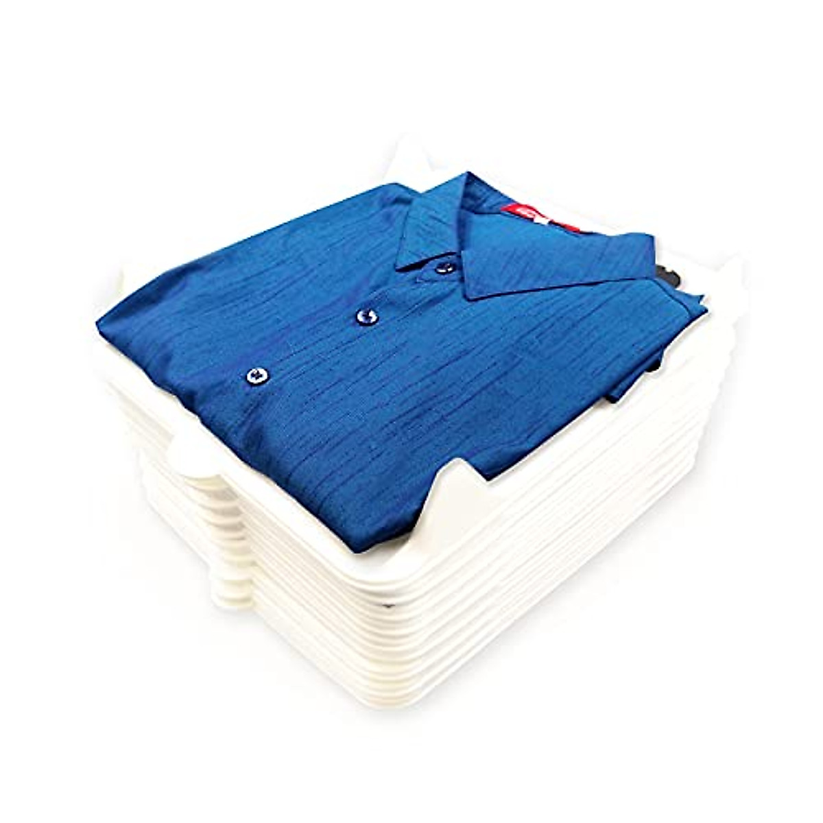 N-D Folding Board Stackable Save Space Tee Shirt Organizer Receipt Board Documents Dividers (10-Pack, Large Size, White)