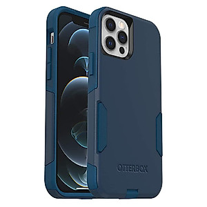 OtterBox iPhone 12 & iPhone 12 Pro Commuter Series Case - BESPOKE WAY (BLAZER BLUE/STORMY SEAS BLUE), slim & tough, pocket-friendly, with port protection