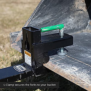 Titan Attachments Heavy-Duty 60" Clamp-on Pallet Forks, 47" x 4" Fork Length, Rated 6,000 LB, Easy to Install on Loader or Skid Steer Bucket