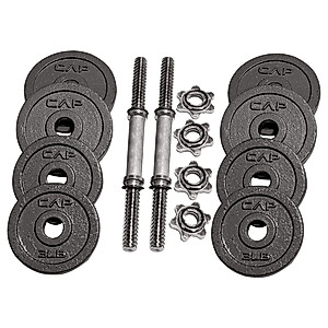 CAP Barbell RSW2-40T 40-Pound Adjustable Dumbbell Weight Set, a. Black, 40 LB, Pair