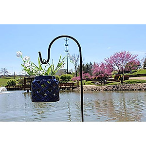 Ashman Black Shepherd Hook 48 Inch (2 Pack), 10MM Thick, Super Strong, Rust Resistant Steel Hook Ideal for Use at Weddings, Hanging Plant Baskets, Solar Lights, Lanterns, Bird Feeders.