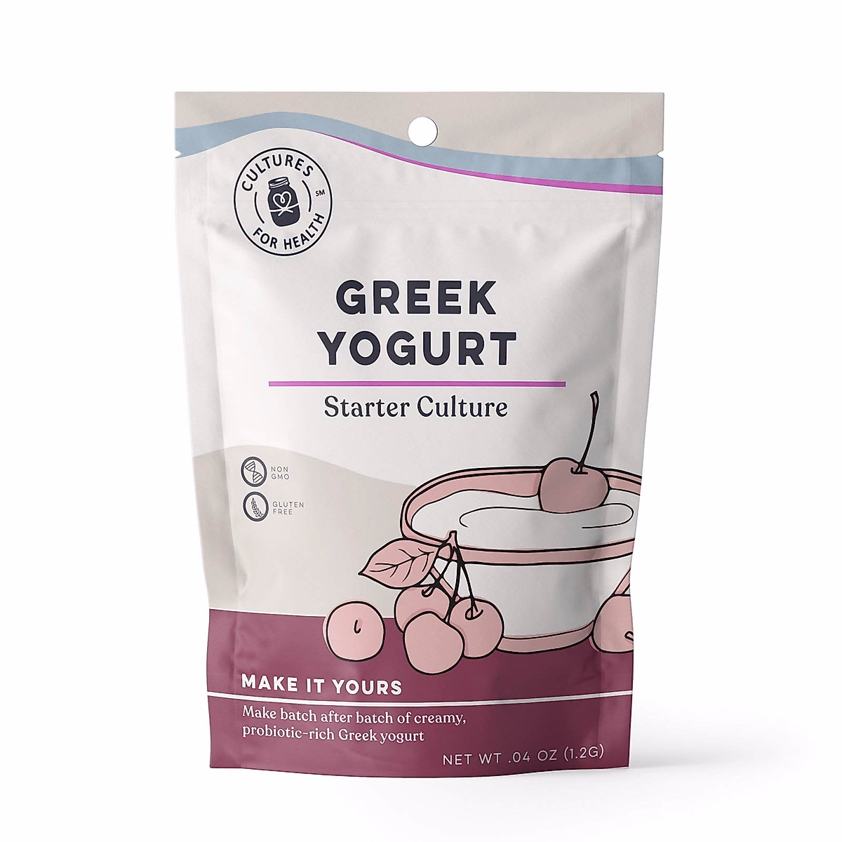 Cultures for Health Greek Yogurt Starter Culture | 2 Packets Dehydrated Heirloom Style DIY Probiotic Yogurt | Delicious for Smoothies, Granola and Berries, Tzatziki, Soup, & Other Healthy Snacks