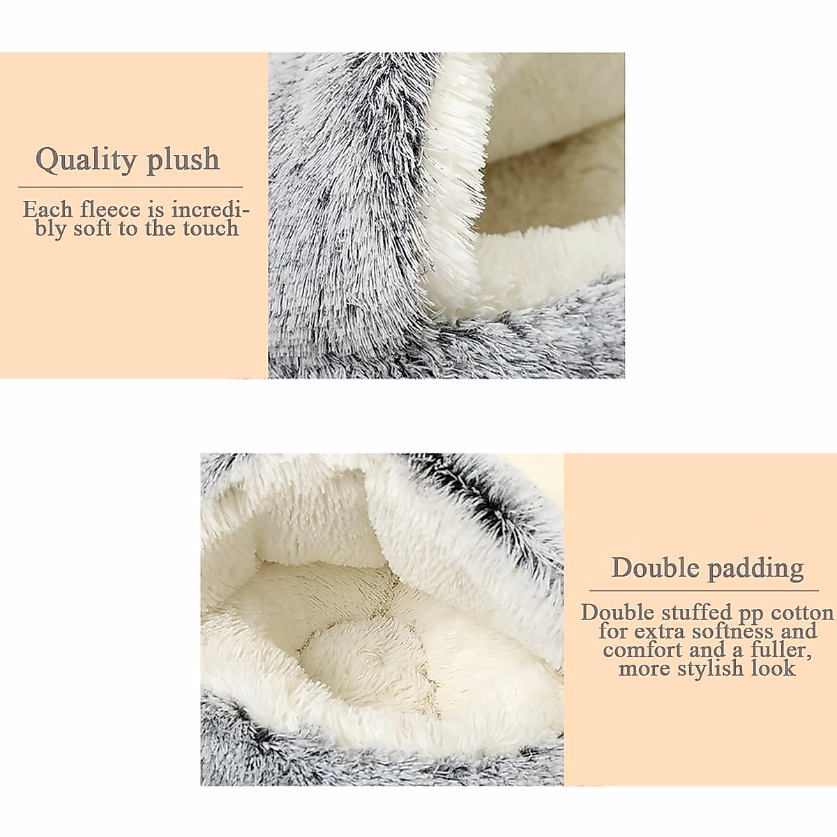 Small Dog Bed, Donut Cuddler Nest Warm Soft Plush Faux Fur Washable Dog Bed with Non-Slip Bottom for Medium Small Dogs Snooze Sleeping Indoor (65cm/25in)