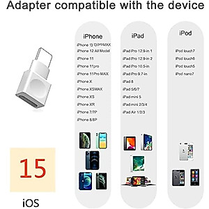 2Pack Lightning Extender Adapter Apple MFI Certified iPhone Charger Extension Cable Male to Female Dock Extender Compatible with iPhone 13 12 11 X XS XR 8 7 6 5 Transfer Audio Video Data Charging