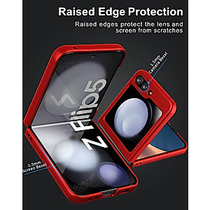 Cresee Case for Samsung Galaxy Z Flip 5 (2023) Thin Hard Matte Phone Case for Galaxy Z Flip5 - Red