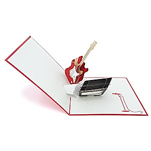 PopLife Guitar 3D Pop Up Card - Musician Birthday Card, Retirement Party, Father's Day, Teacher Gift from Student, Rock Band, Music School Graduation, Electric Bass Player, Concert, Recital