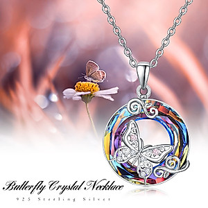AENEAS Butterfly Necklaces for Women Sterling Silver Butterfly Pendant Necklace Butterfly Jewelry Gifts for Women