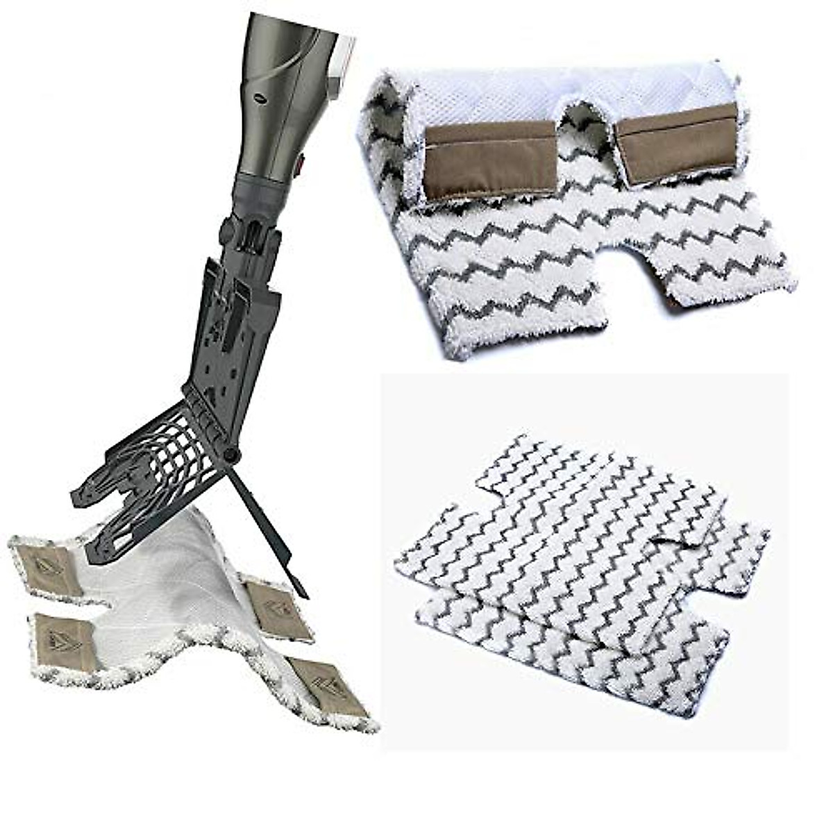 ConPus 2 Pack Replacement Steam Mop Pads for Shark Lift-Away Pro Steam Pocket Mop S3973 S3973D S3973WM & Genius Steam Pocket Mop S5002Q S5003A S5003D S6001W S6001WM S6002 S6002C S6003D S600W